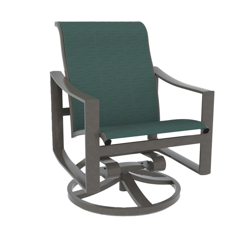 Kenzo Sling Low Back Dining Swivel Rocker | California Patio | Outdoor ...