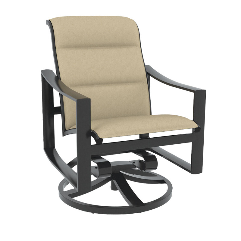 Kenzo Padded Sling Low Back Dining Swivel Rocker | California Patio ...