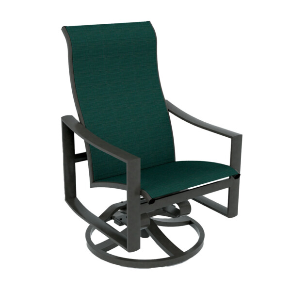 Kenzo Sling High Back Dining Swivel Rocker - California Patio