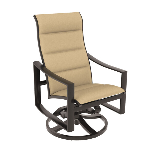 Kenzo Padded Sling High Back Dining Swivel Rocker | California Patio ...