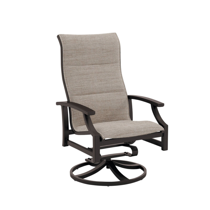 Marconi Padded Sling High Back Dining Swivel Rocker | California Patio ...